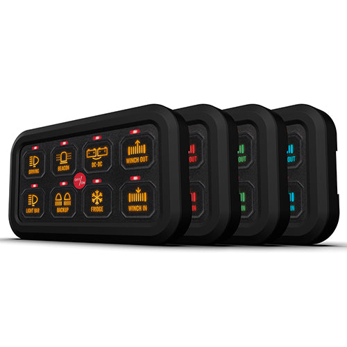Roadpower In-car Auxiliary 8 Way Switch Panel 4 x Programmable Display ...